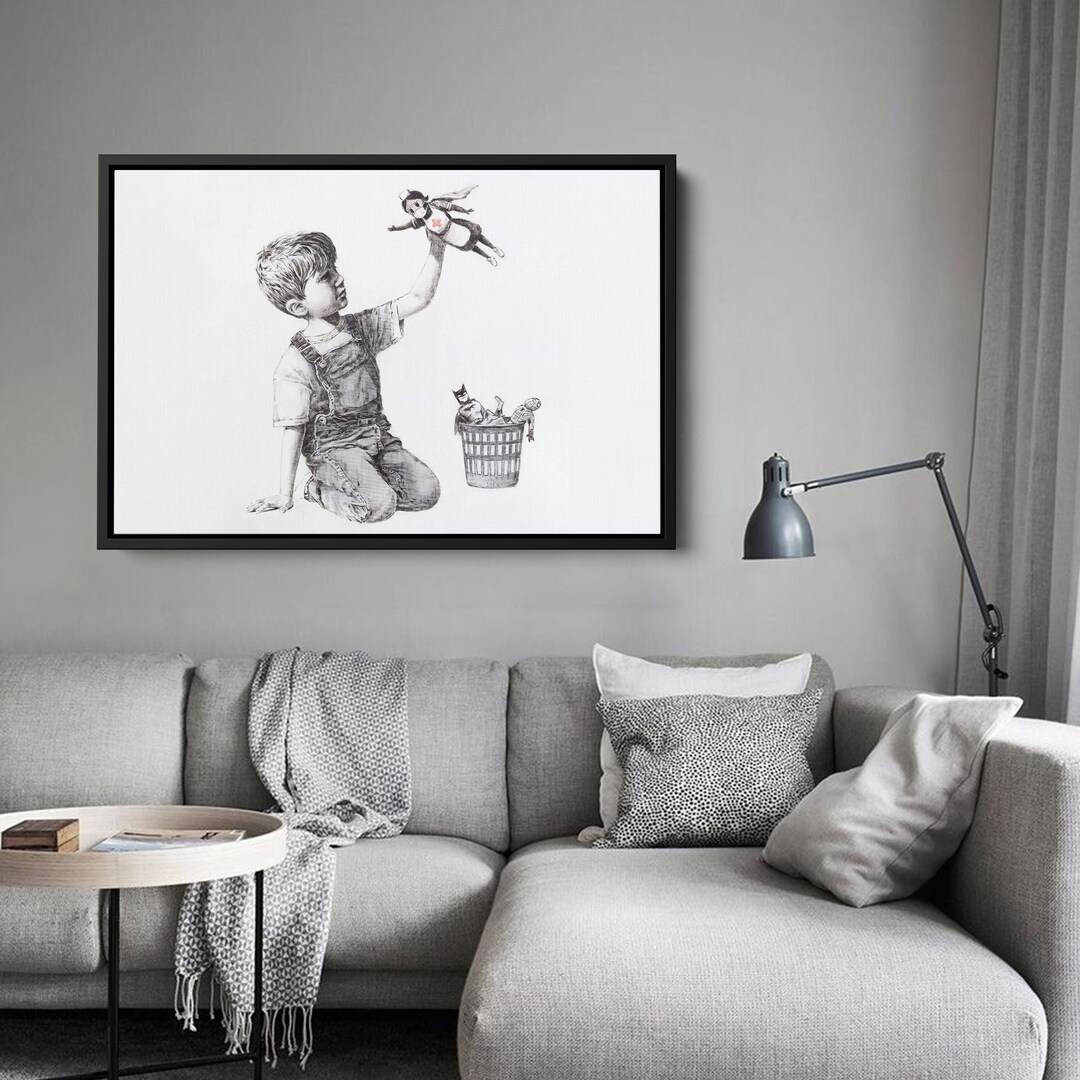 Banksy Canvas/ BANKSY Nurse-superhero Canvas/ Banksy Artwork/ Gift for ...