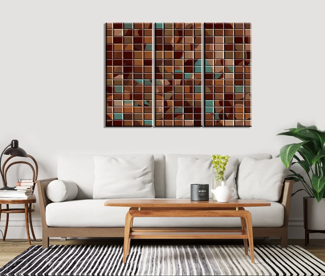 Tile Marble Canvas/tile Look Canvas Art/geometric Canvas - Etsy