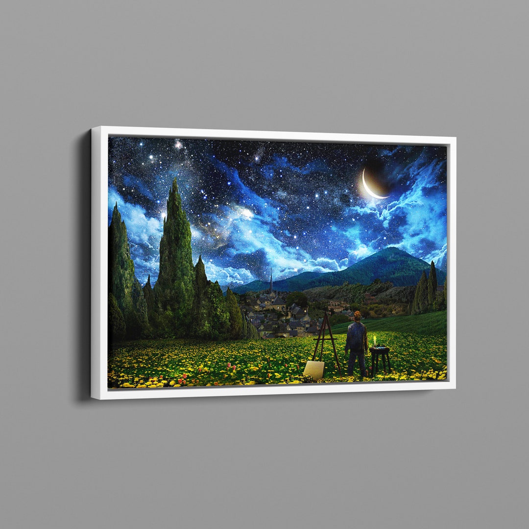 Van Gogh and Starry Night Universe Canvas/illustration Canvas Art ...