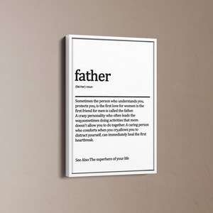 Father Definition Print Gift for Dad Father Meaning Dictionary Father ...