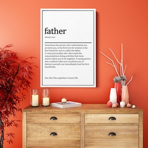 Father Definition Print Gift for Dad Father Meaning Dictionary Father ...