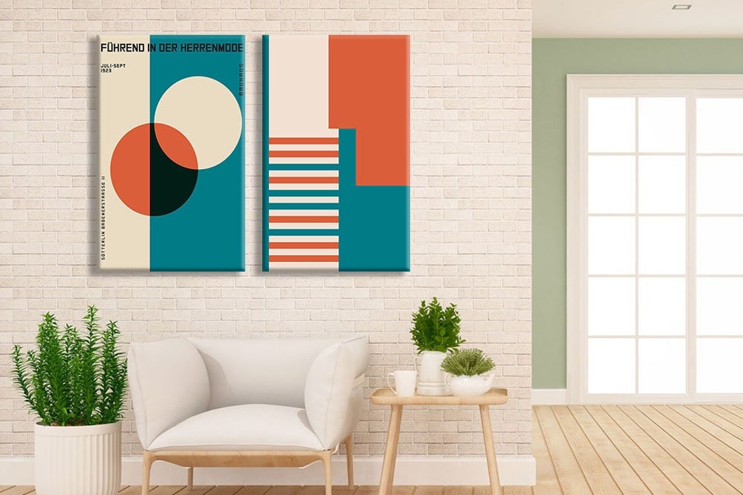 Vibrant Geometric Abstract Wall Decor Set, Canvas Print Wall Art Set of ...