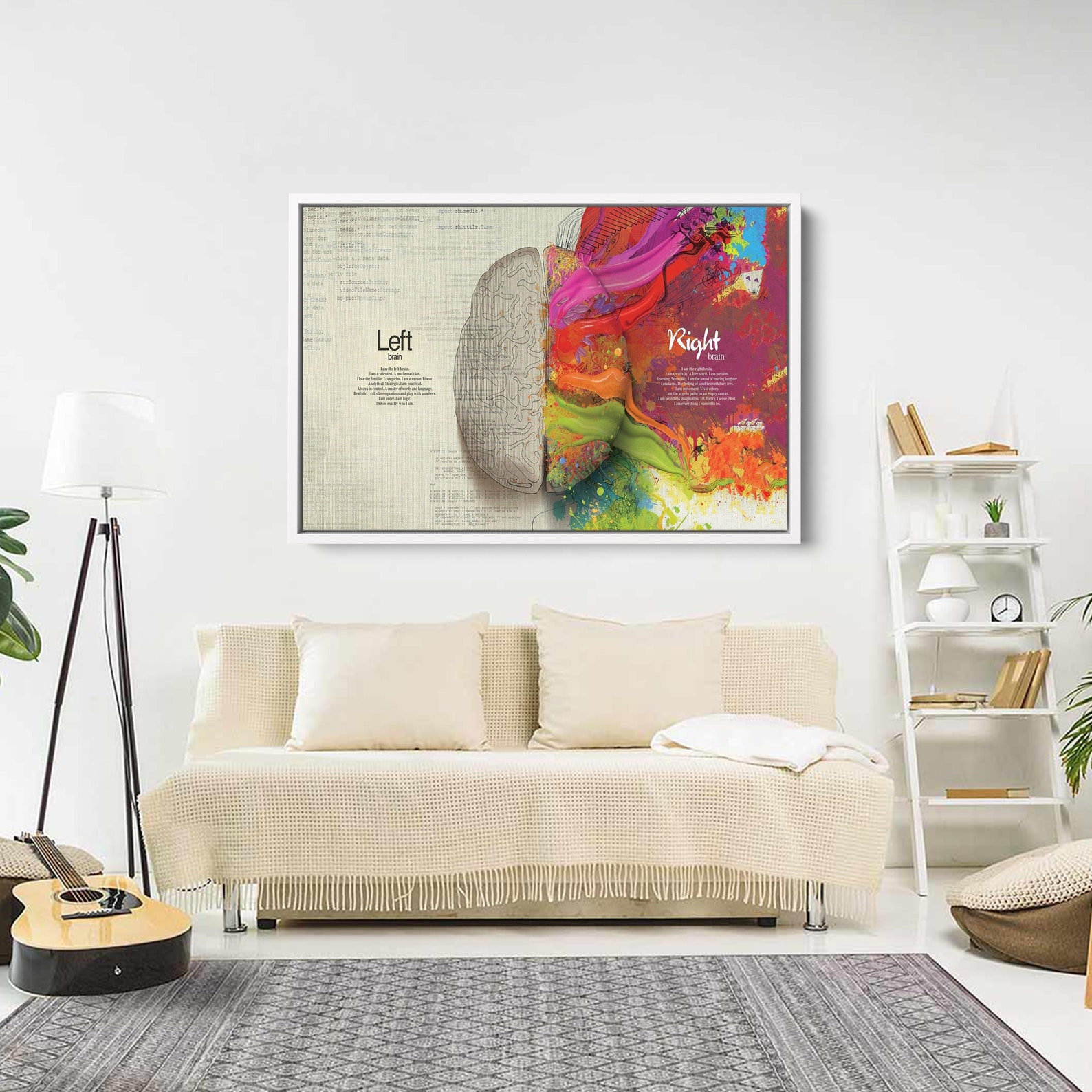 Brain Function Anatomy Print Canvas, Human Brain Wall Art, Abstract ...