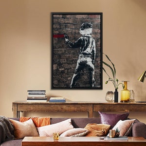 Banksy Street Kid Canvas/street-graffiti Art/banksy Kid/banksy - Etsy