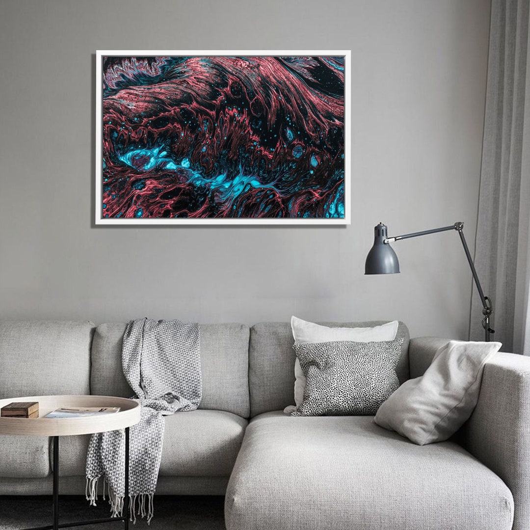 Pink Acrylic Pour Color Liquid Canvas/marble Abstract Canvas/abstract ...