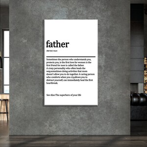 Father Definition Print Gift for Dad Father Meaning Dictionary Father ...
