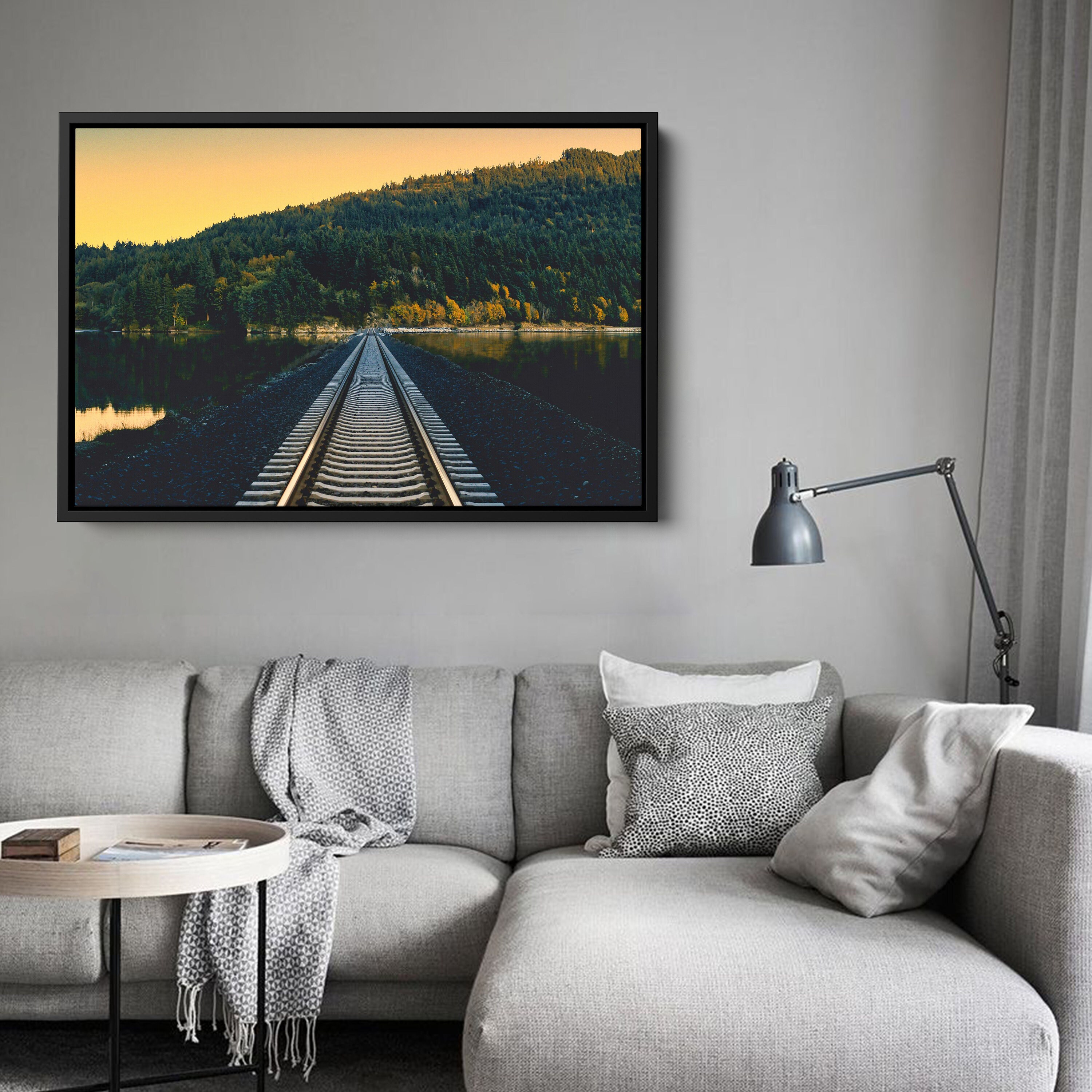 Railroad Wall Decor Canvas/train Track Canvas/landscape - Etsy