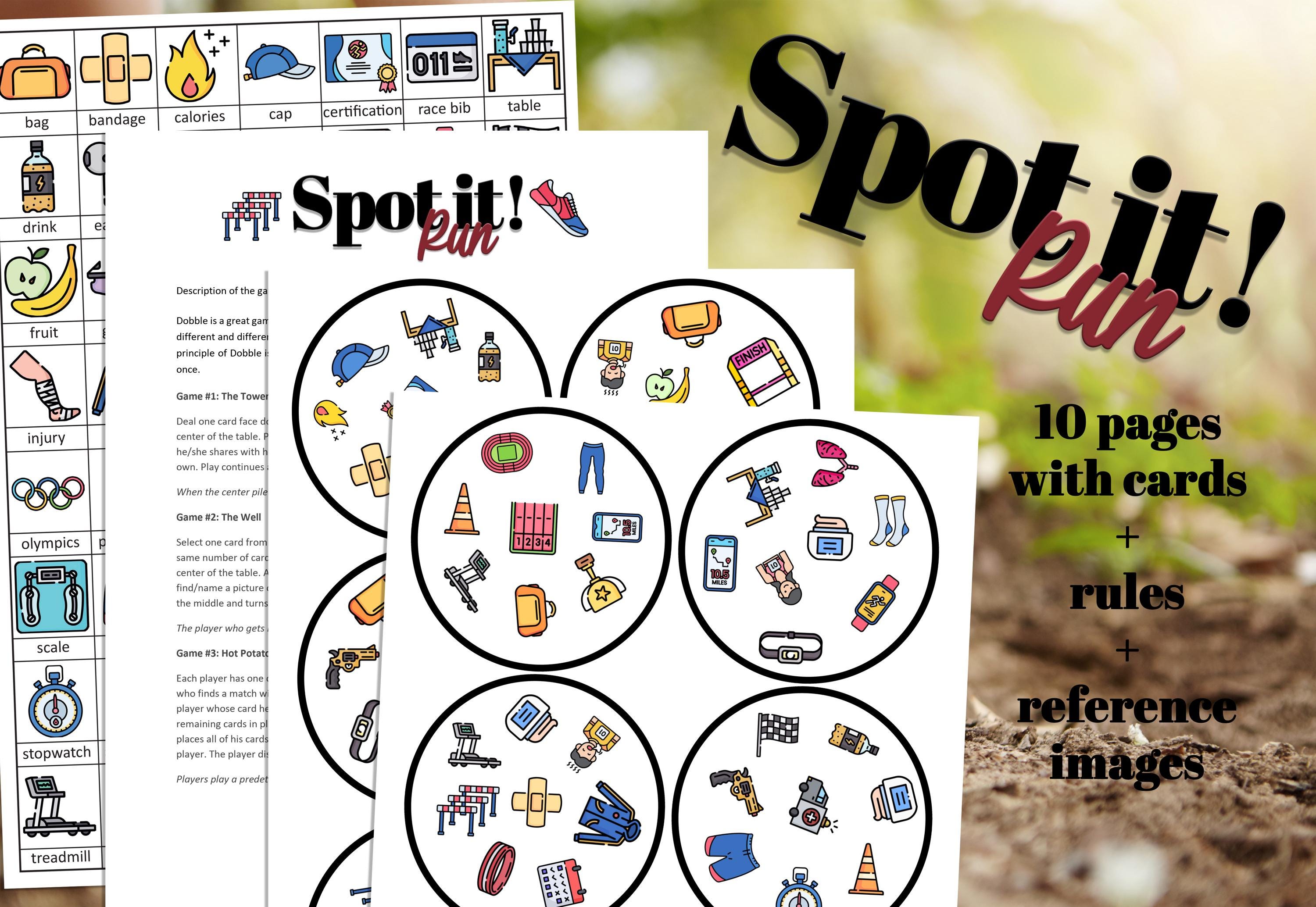 Run Dobble/spot It Card Game - Digital Download - Printable Game - Etsy