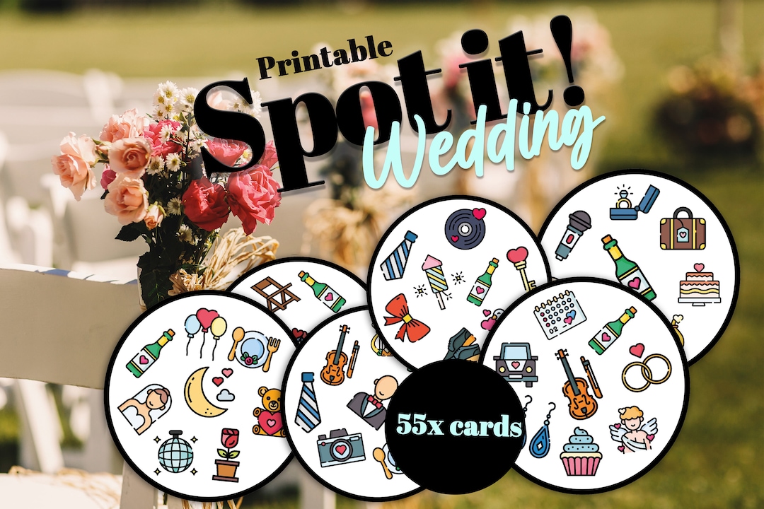 Wedding Dobble/spot It Card Game - Digital Download - Printable Game - Etsy