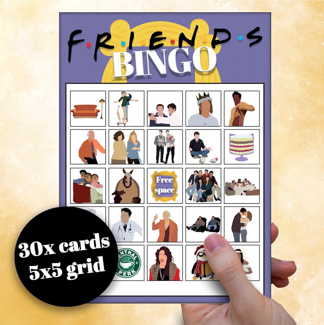 Friends _ Bingo Cards _ 30x Cards 5x5 PDF - Etsy