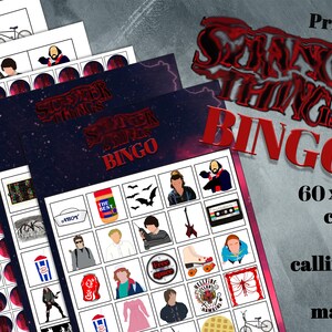 Stranger Things _ Bingo Cards _ 60x Cards 5x5 PDF - Etsy