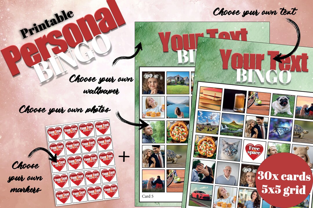Personal _ Custom Photos _ Bingo Cards - Etsy