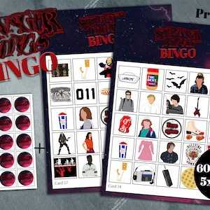 Stranger Things _ Bingo Cards _ 60x Cards 5x5 PDF - Etsy