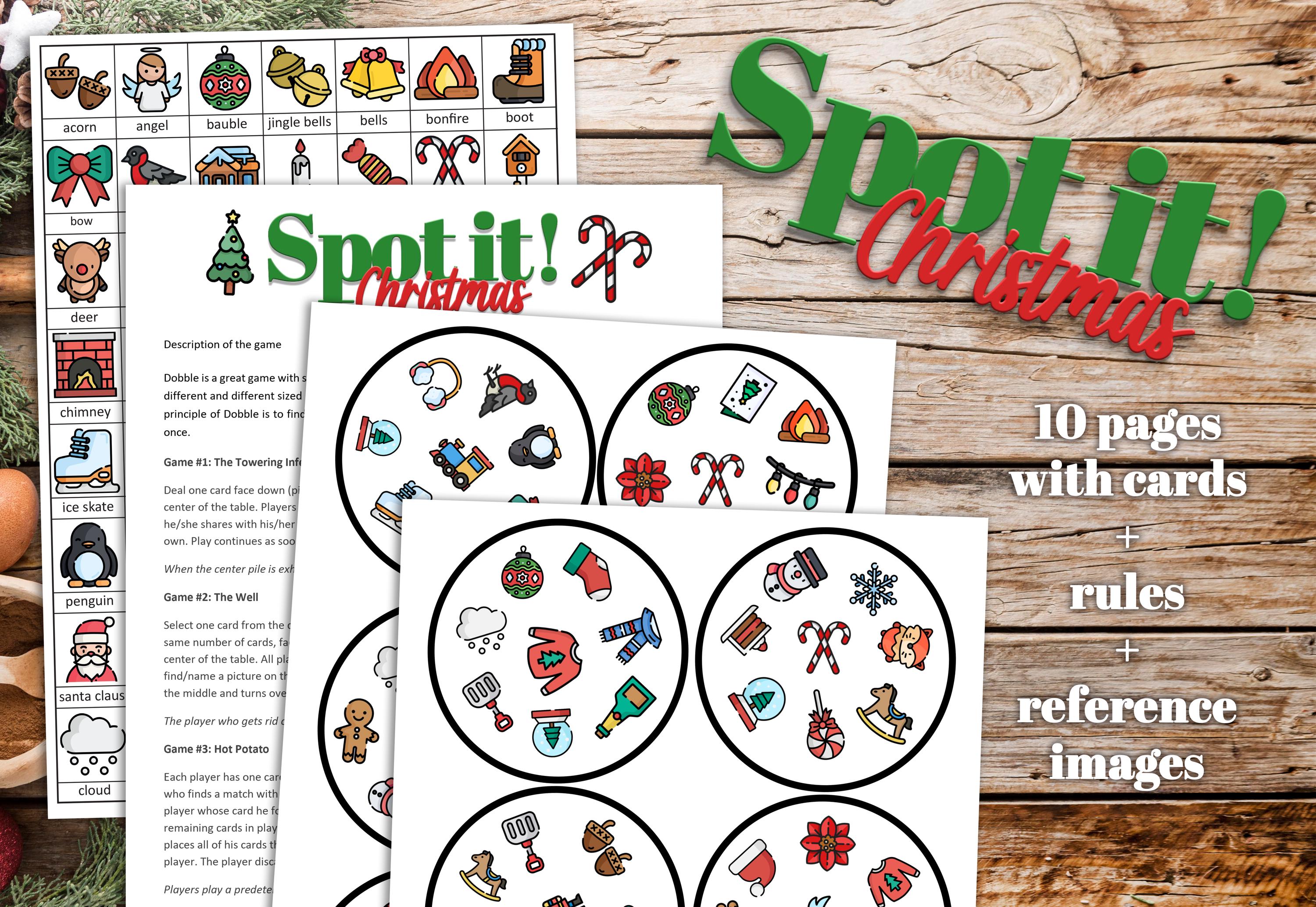 Christmas Dobble/spot It Card Game - Digital Download - Printable Game ...
