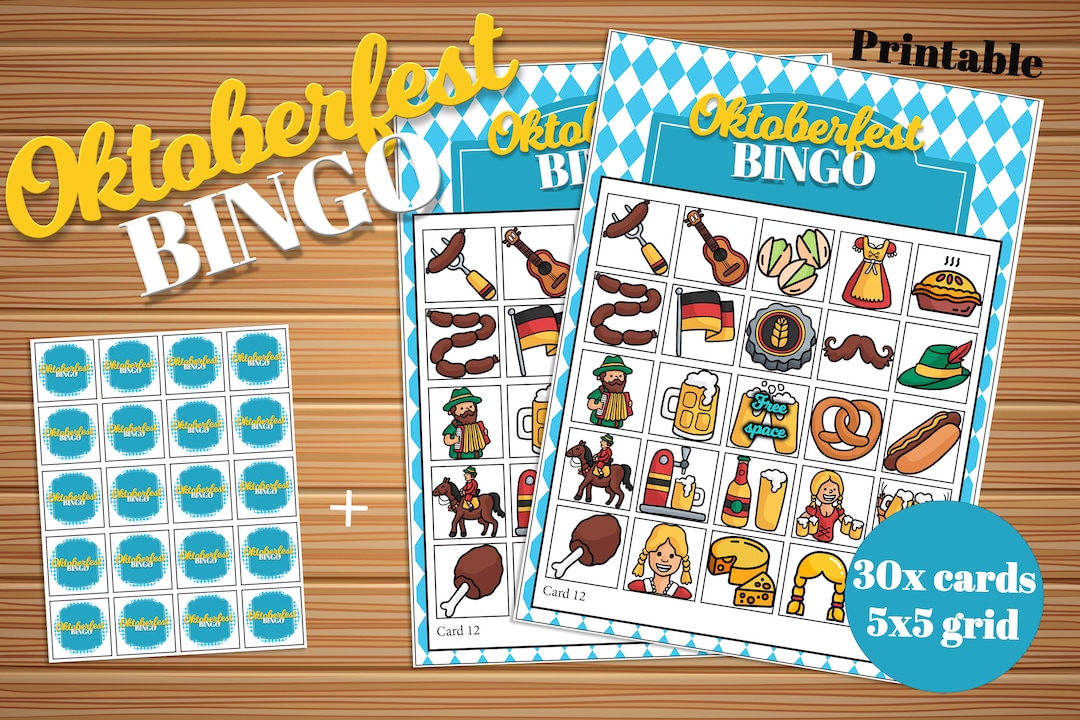 Oktoberfest _ Bingo Cards _ 30x Cards 5x5 PDF - Etsy