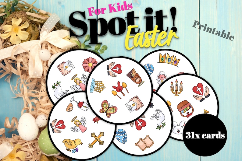 Easter Dobble/spot It Card Game- for Kids - Digital Download ...