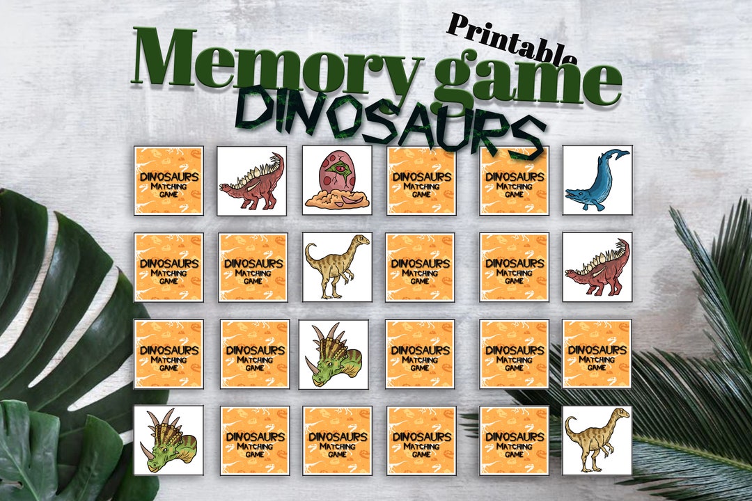 Memory/matching Game - Dinosaurus - Printable Game for Kids, Activity ...