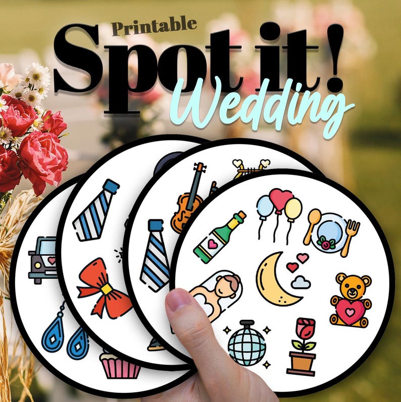 Wedding Dobble/spot It Card Game - Digital Download - Printable Game - Etsy