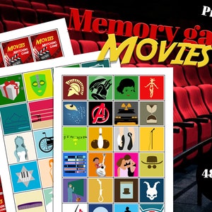 Memory/matching Game - Movies/film - Printable Game for Kids, for ...