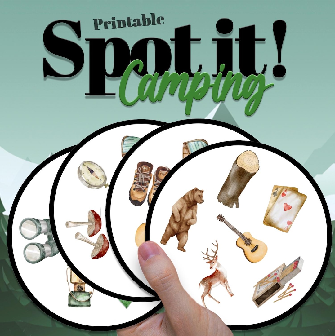 Camping Dobble/spot It Card Game- for Kids - Digital Download ...