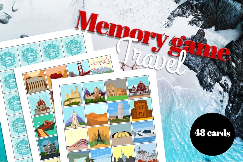 Travel Memory Game: Printable Matching Game (PDF) - Etsy