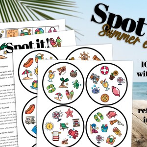 Summer Dobble/spot It Card Game - Digital Download - Printable Game - Etsy