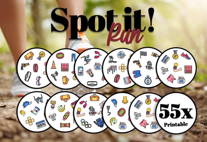 Run Dobble/spot It Card Game - Digital Download - Printable Game - Etsy