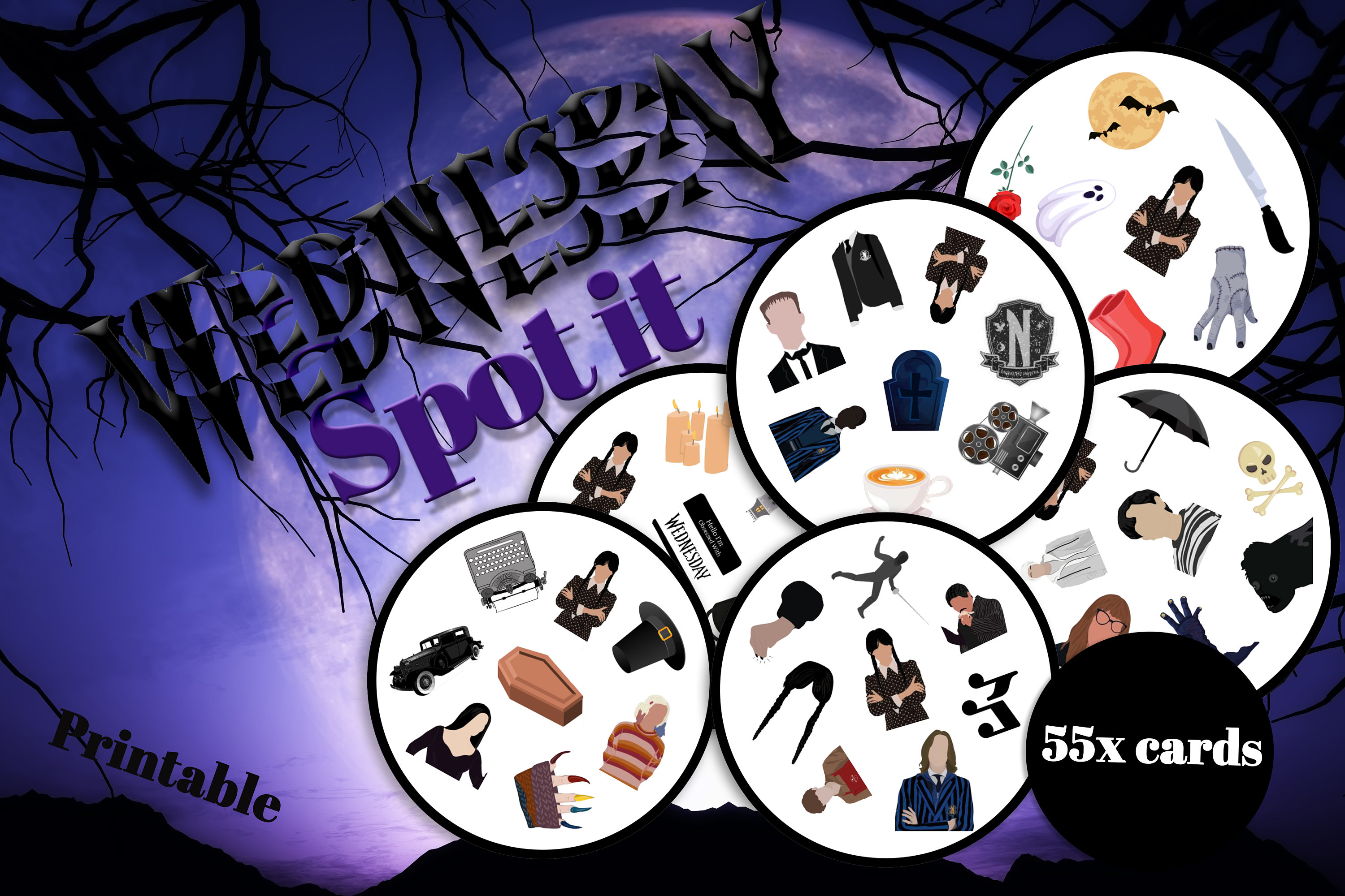 Dobble/spot It - Wednesday - Etsy