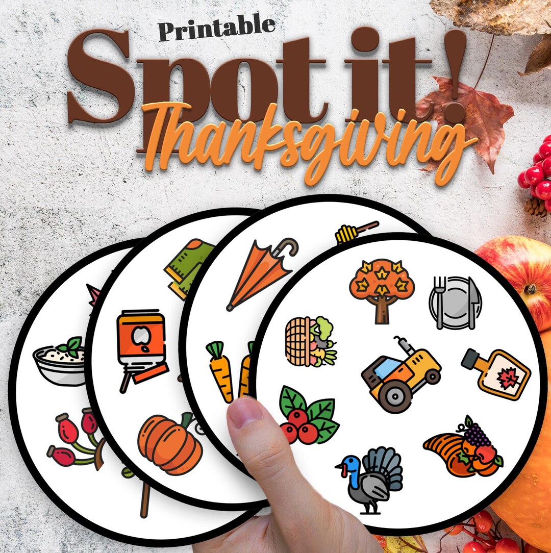 Thanksgiving Dobble Autumn Spot It Fall Harvest Dobble Printable Card ...