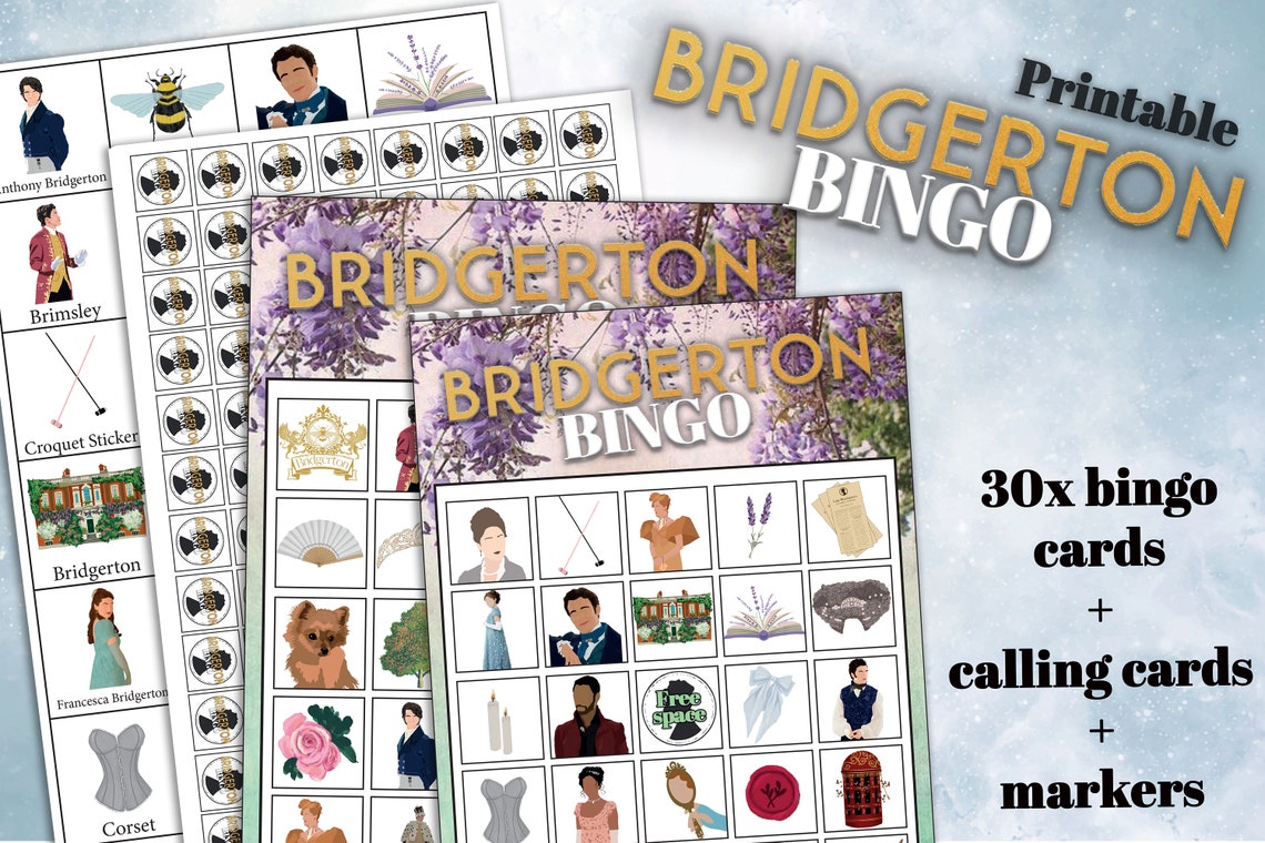 Bridgerton _ Bingo Cards _ 30x Cards 5x5 PDF - Etsy