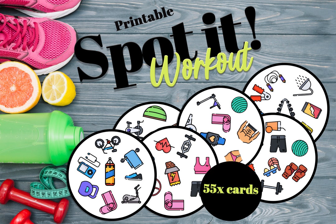 Workout Dobble/spot It Card Game - Digital Download - Printable Game - Etsy