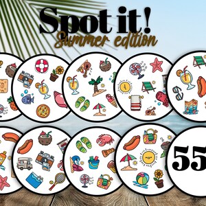 Summer Dobble/spot It Card Game - Digital Download - Printable Game - Etsy
