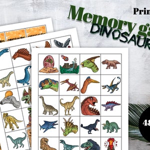Memory/matching Game - Dinosaurus - Printable Game for Kids, Activity ...