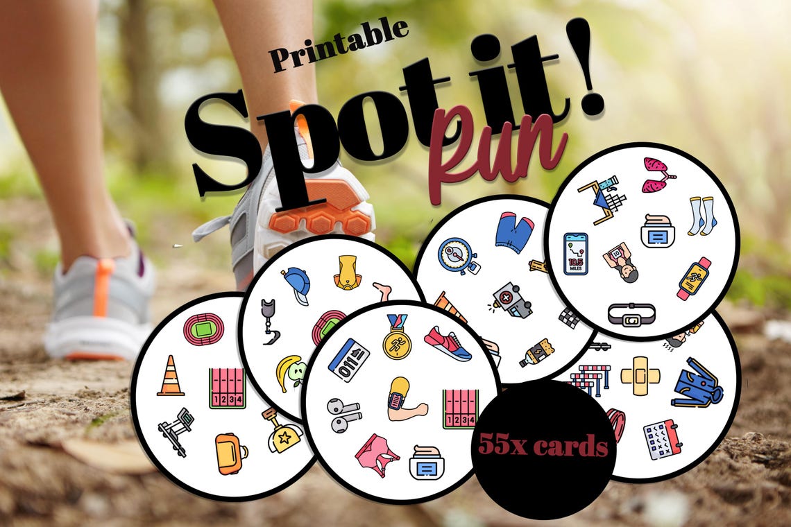 Run Dobble/spot It Card Game - Digital Download - Printable Game - Etsy