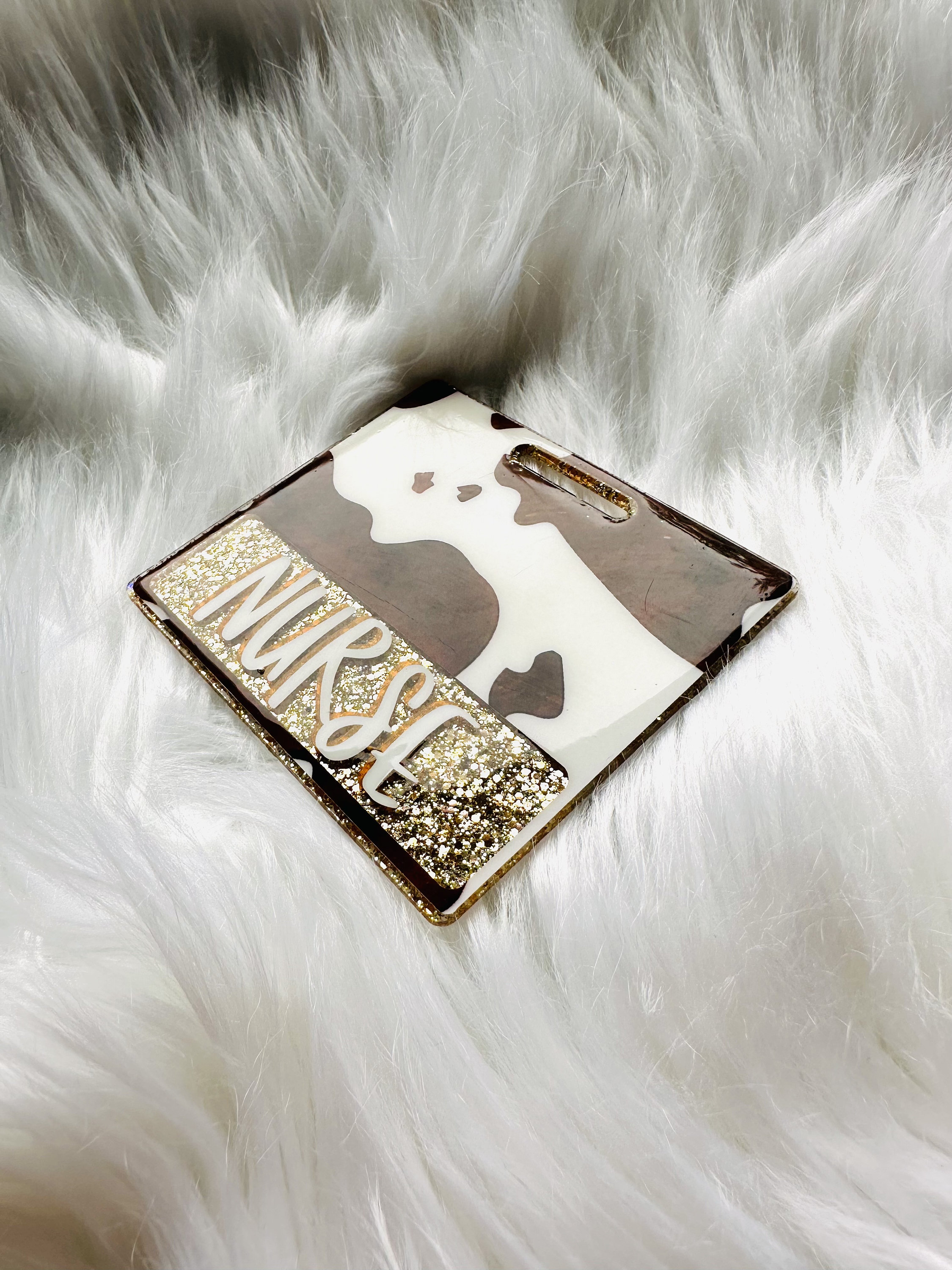 Brown Cow Print Badge Buddy - Etsy