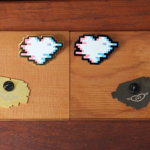 Glitched Pixel Heart Hard Enamel Pin - Etsy