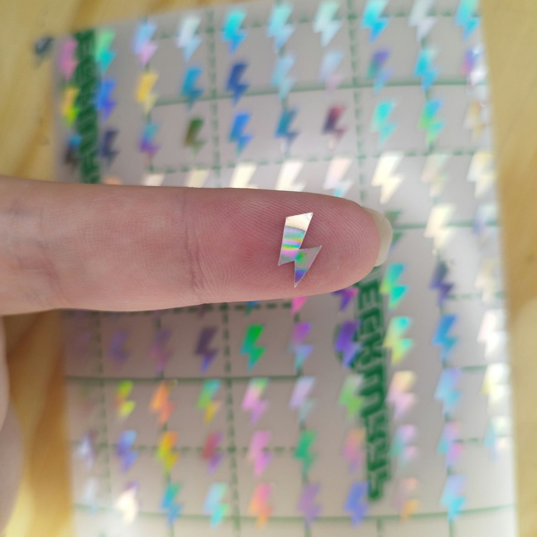 100 Lightning Stickers Holographic or Gold - Etsy