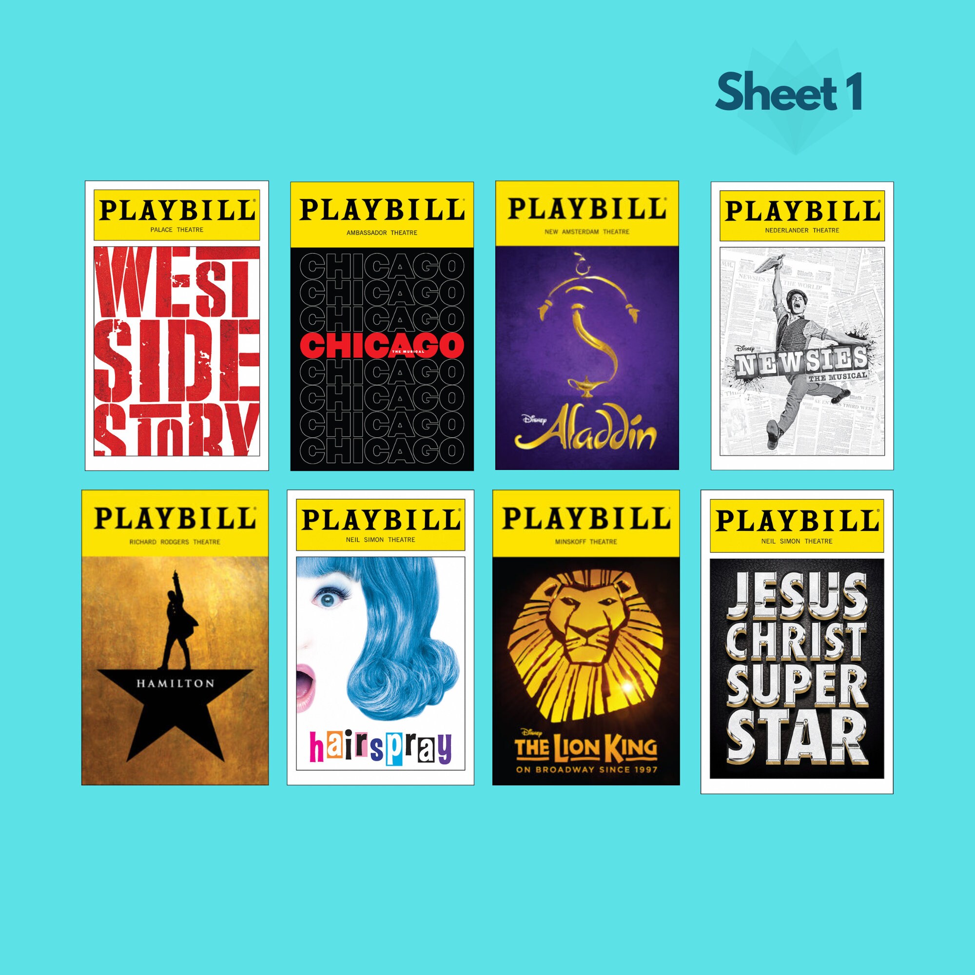 Broadway Inspired Playbill Stickers - Etsy