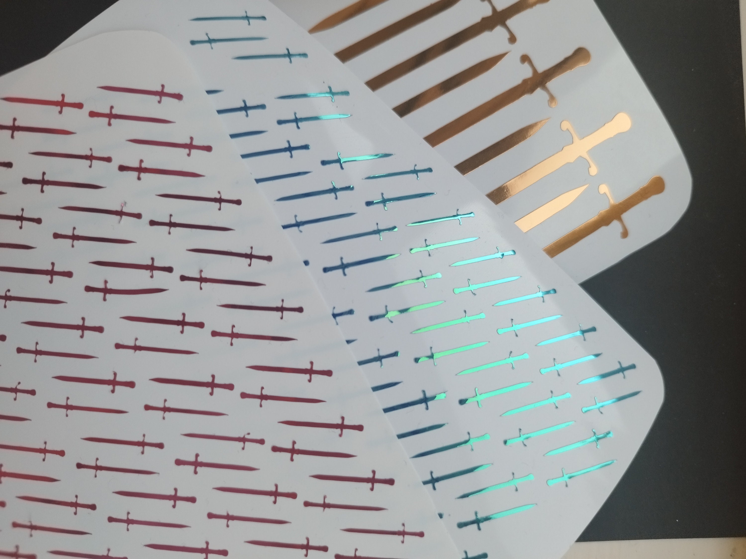 100 Chrome Vinyl Sword Stickers - Etsy
