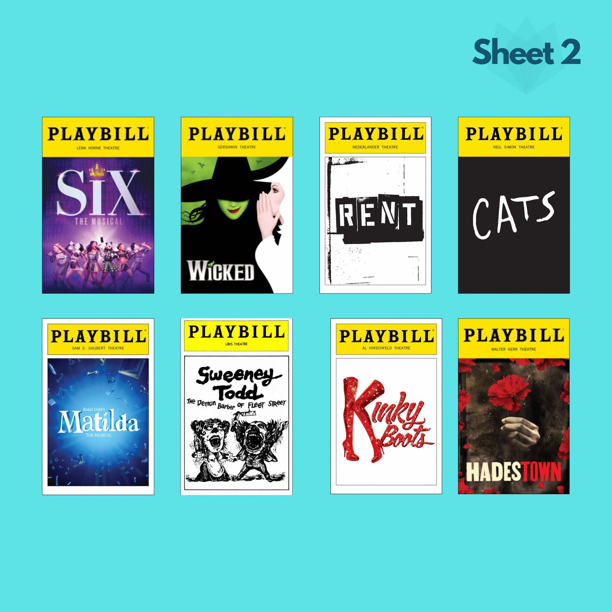 Broadway Inspired Playbill Stickers - Etsy