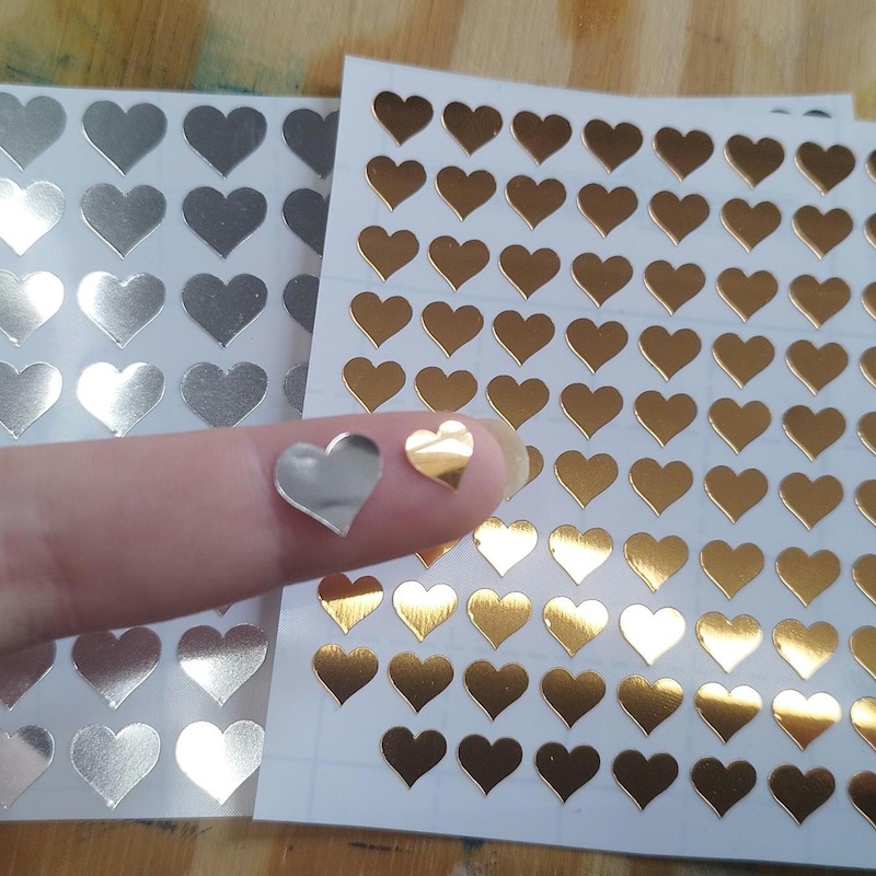 Gold Heart Stickers - Etsy