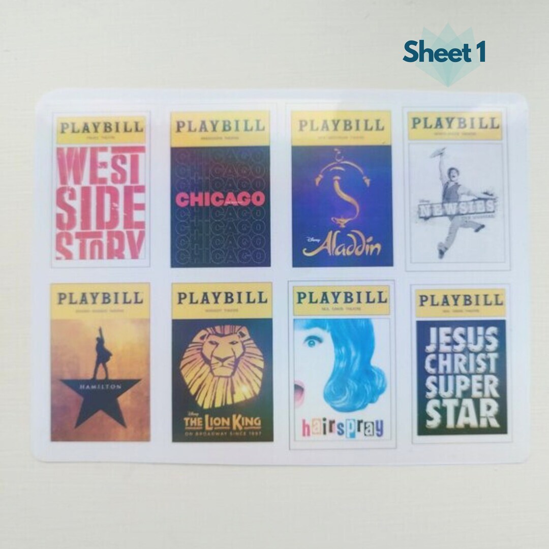 Broadway Inspired Playbill Stickers - Etsy