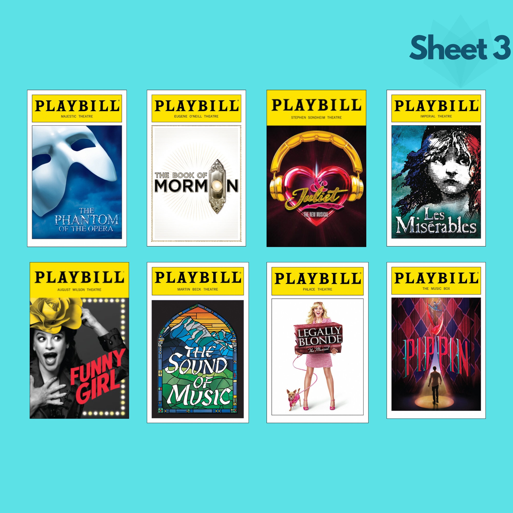 Broadway Inspired Playbill Stickers - Etsy