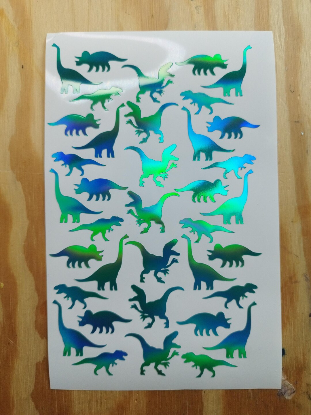 Dinosaur Stickers in Chrome Green - Etsy