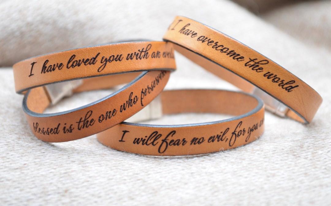 Christian Bracelet Religious Gift Handmade Genuine Leather Bracelet ...