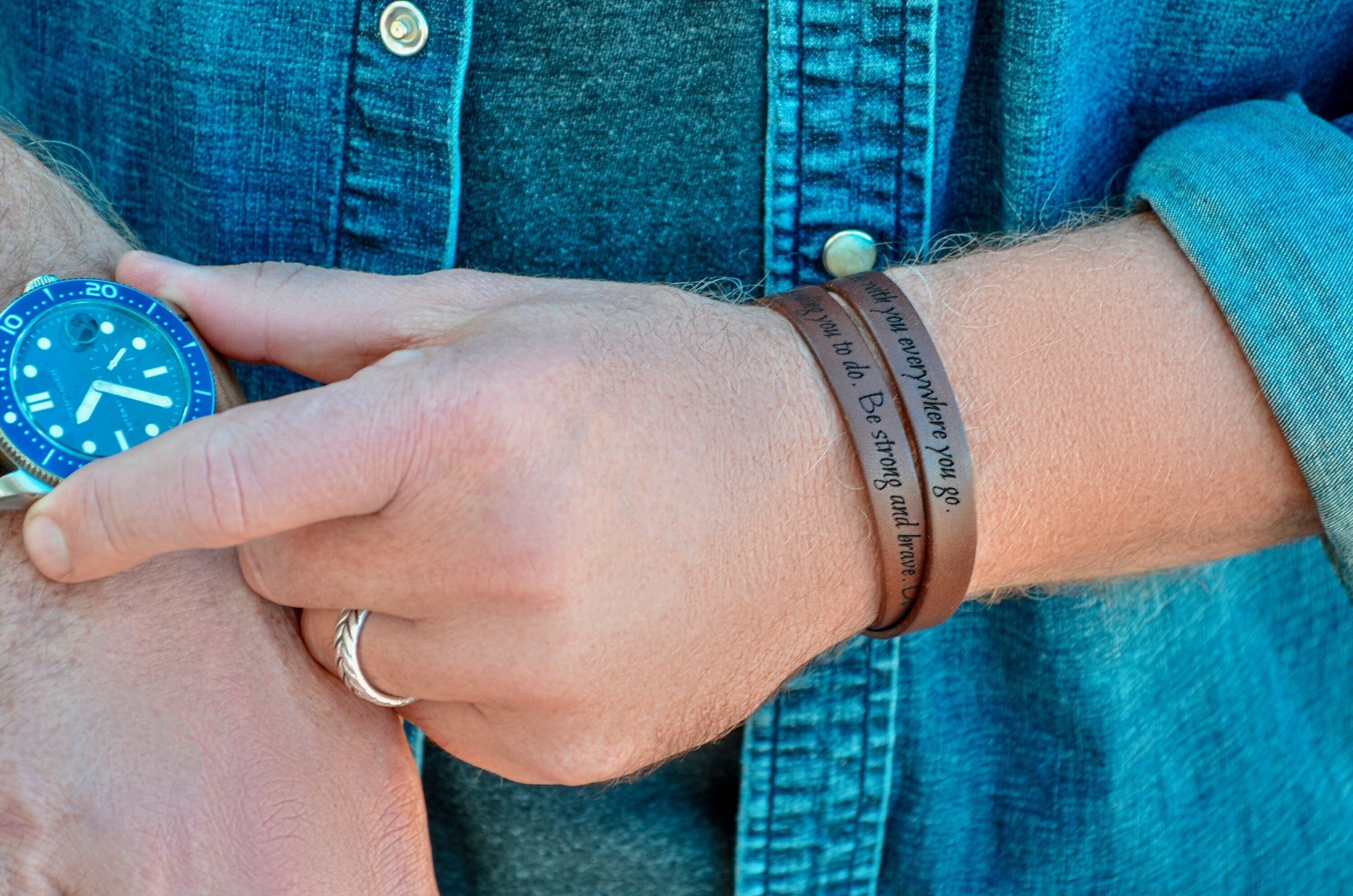 Christian Bracelet for Men Christian Gift for Men Handmade Genuine ...