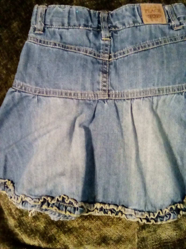 Denim Ruffled Skirt - Etsy