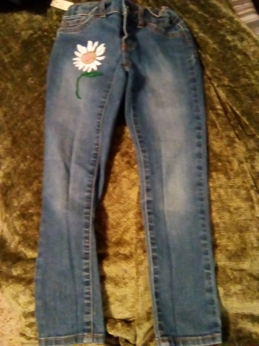 Hand Embroidered Jeans - Etsy