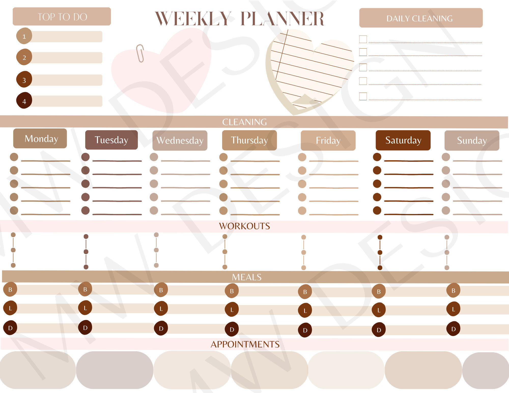 Editable Weekly Planner, Weekly Schedule, House Chores, Clean Home ...