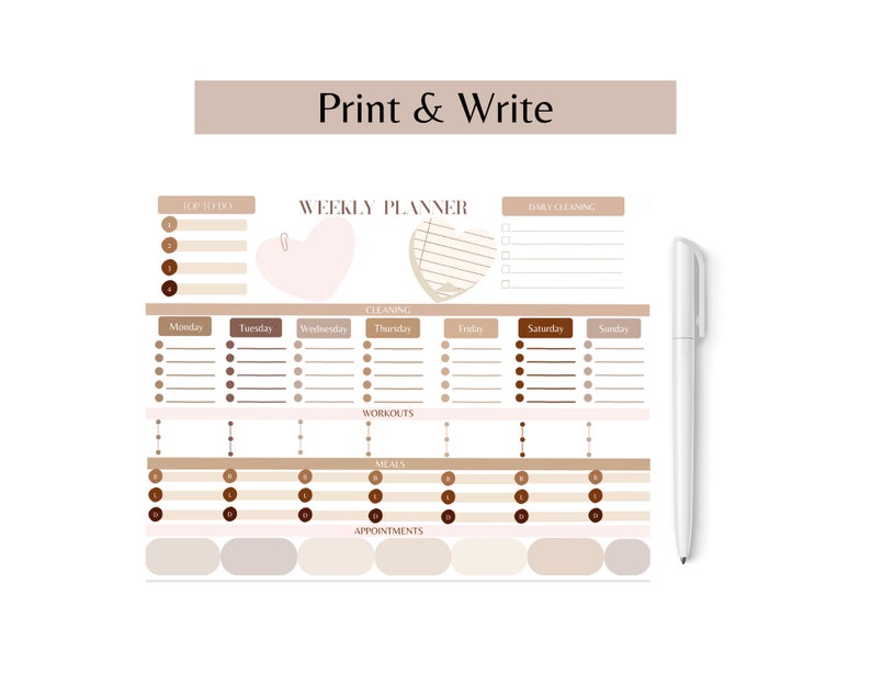 Editable Weekly Planner, Weekly Schedule, House Chores, Clean Home ...